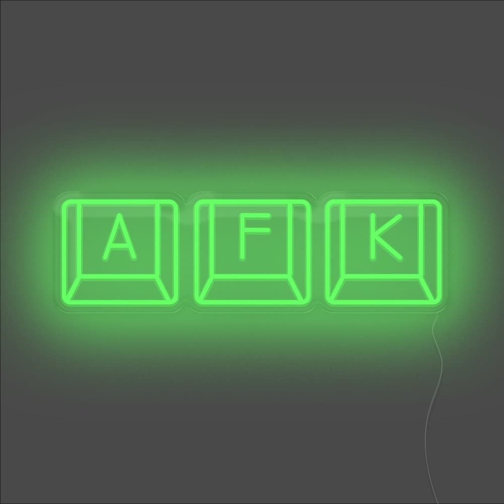 AFK Keyboard Neon Sign | Neon Signage & Neon Lights | Unrivaled Neon