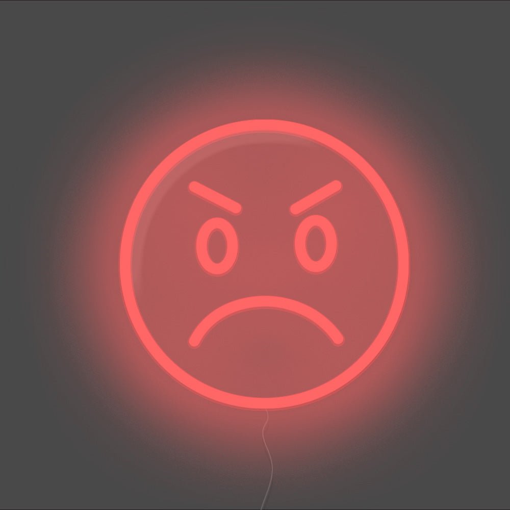 Angry Emoji Neon Sign | Neon Signage & Neon Lights | Unrivaled Neon