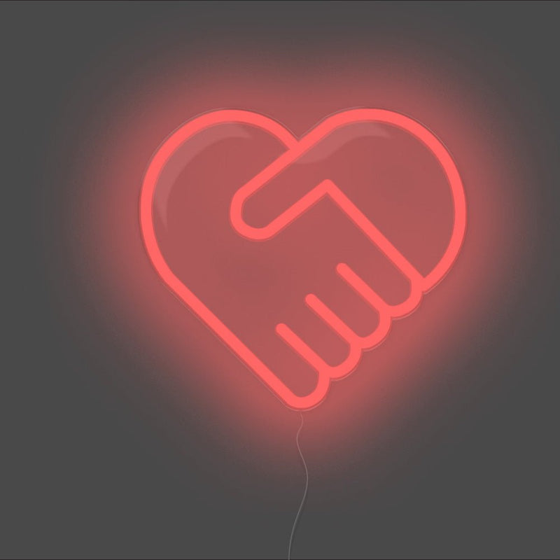 Handshake Heart Neon Sign | Neon Signage & Neon Lights | Neon Signs