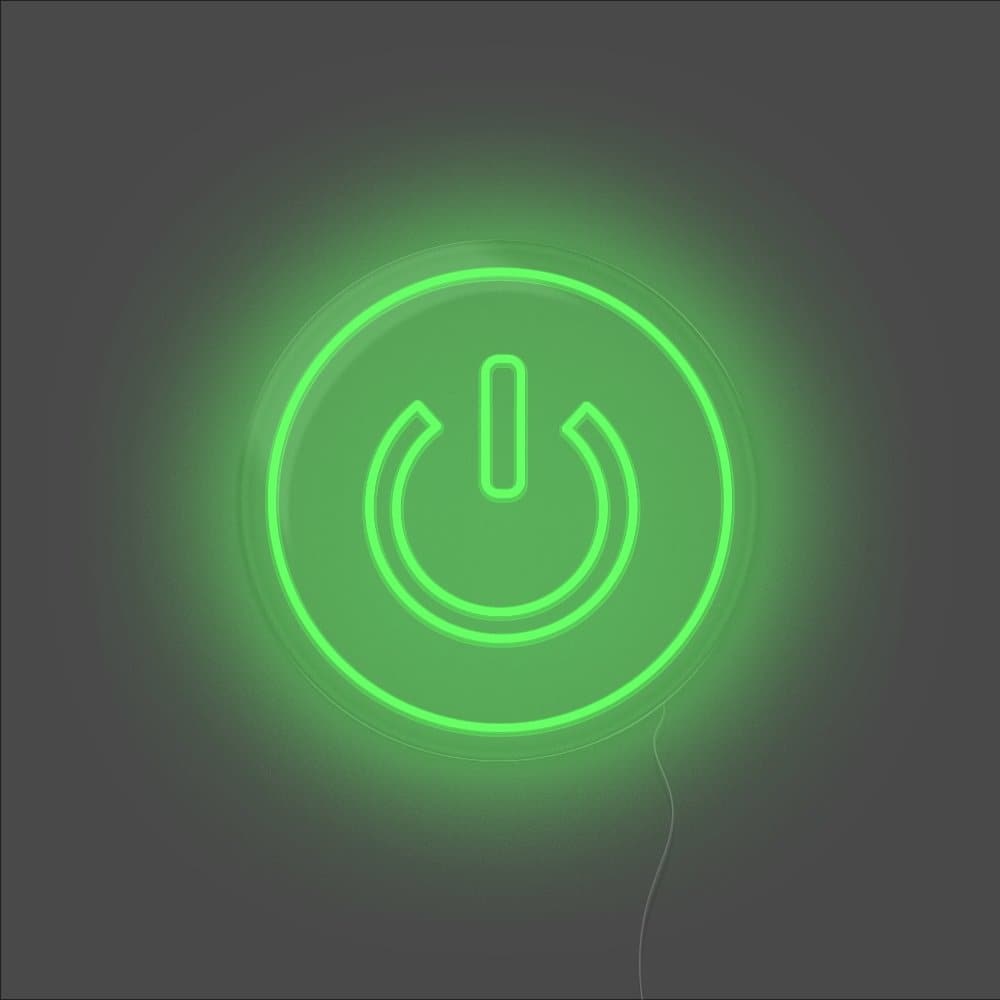 Power Button Neon Sign | Neon Signage & Neon Lights | Gaming Neon Sign