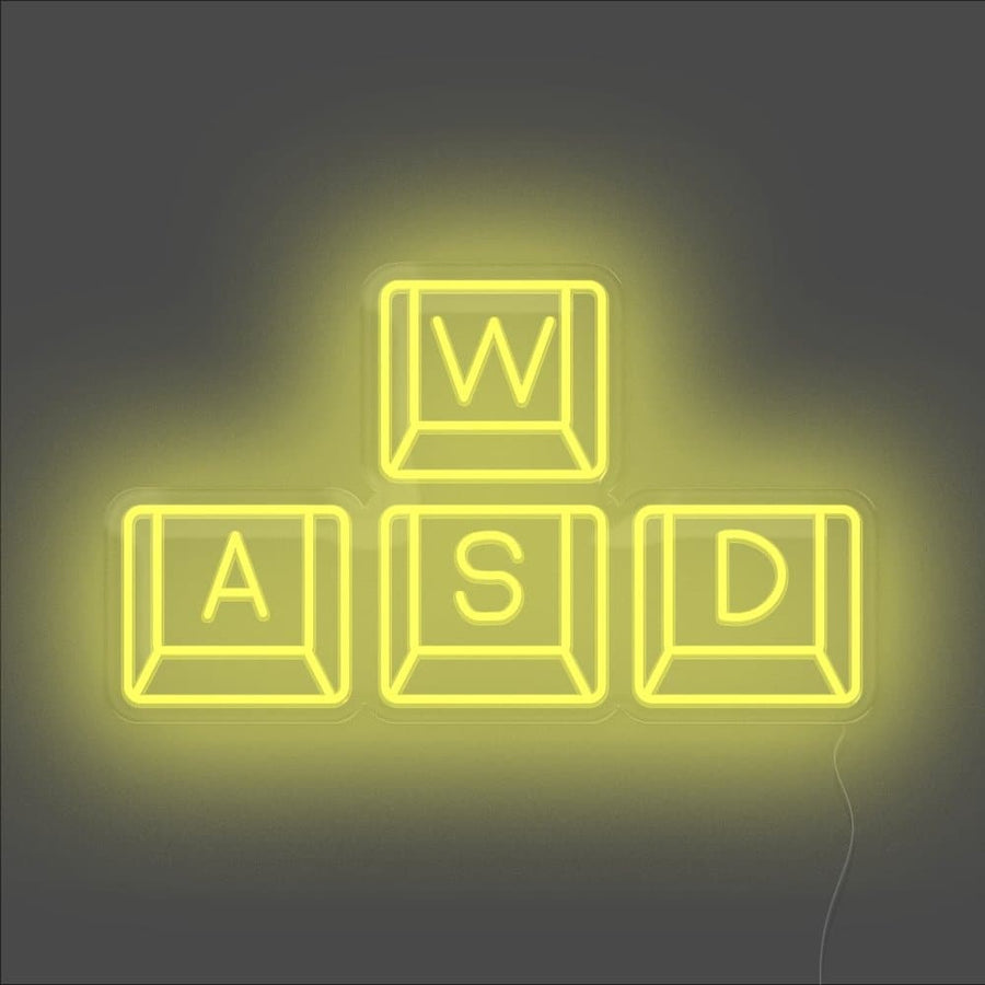 WASD Keyboard Neon Sign | Neon Signage & Neon Lights | Gaming Signs